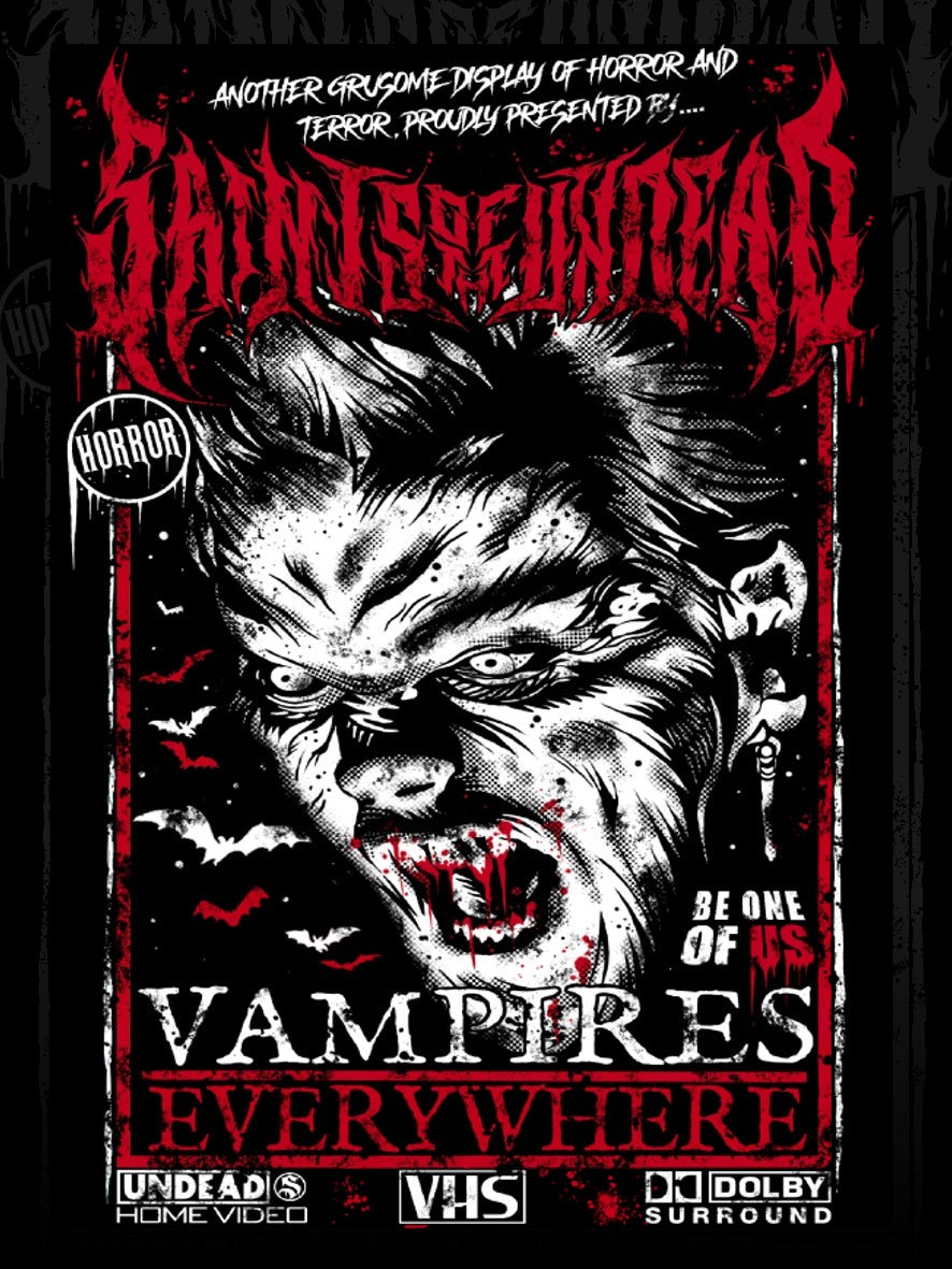 VAMPIRES EVERYWHERE VHS - A4 PRINT – Saints of the Undead Clothing