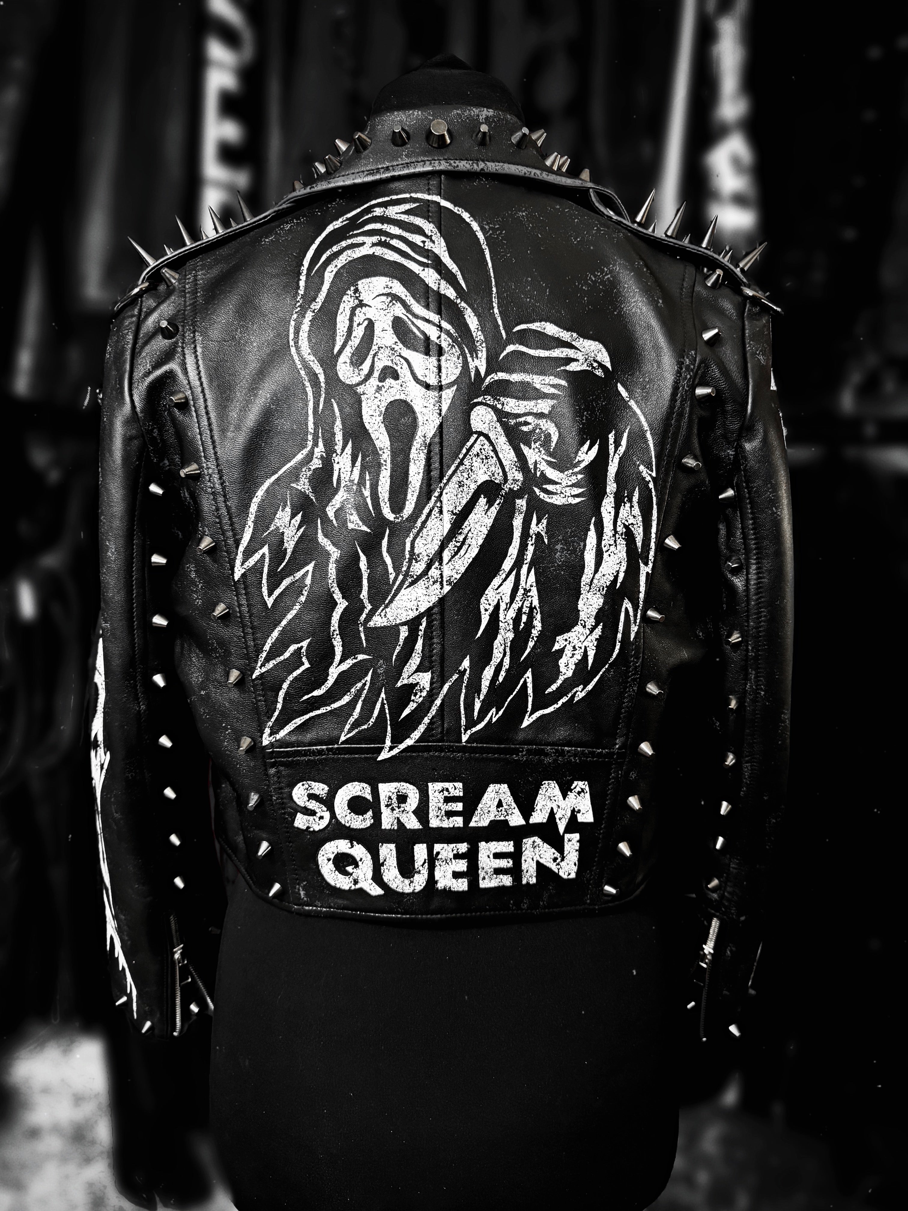 LADIES SCREAM QUEEN REAL LEATHER JACKET – Saints of the Undead Clothing