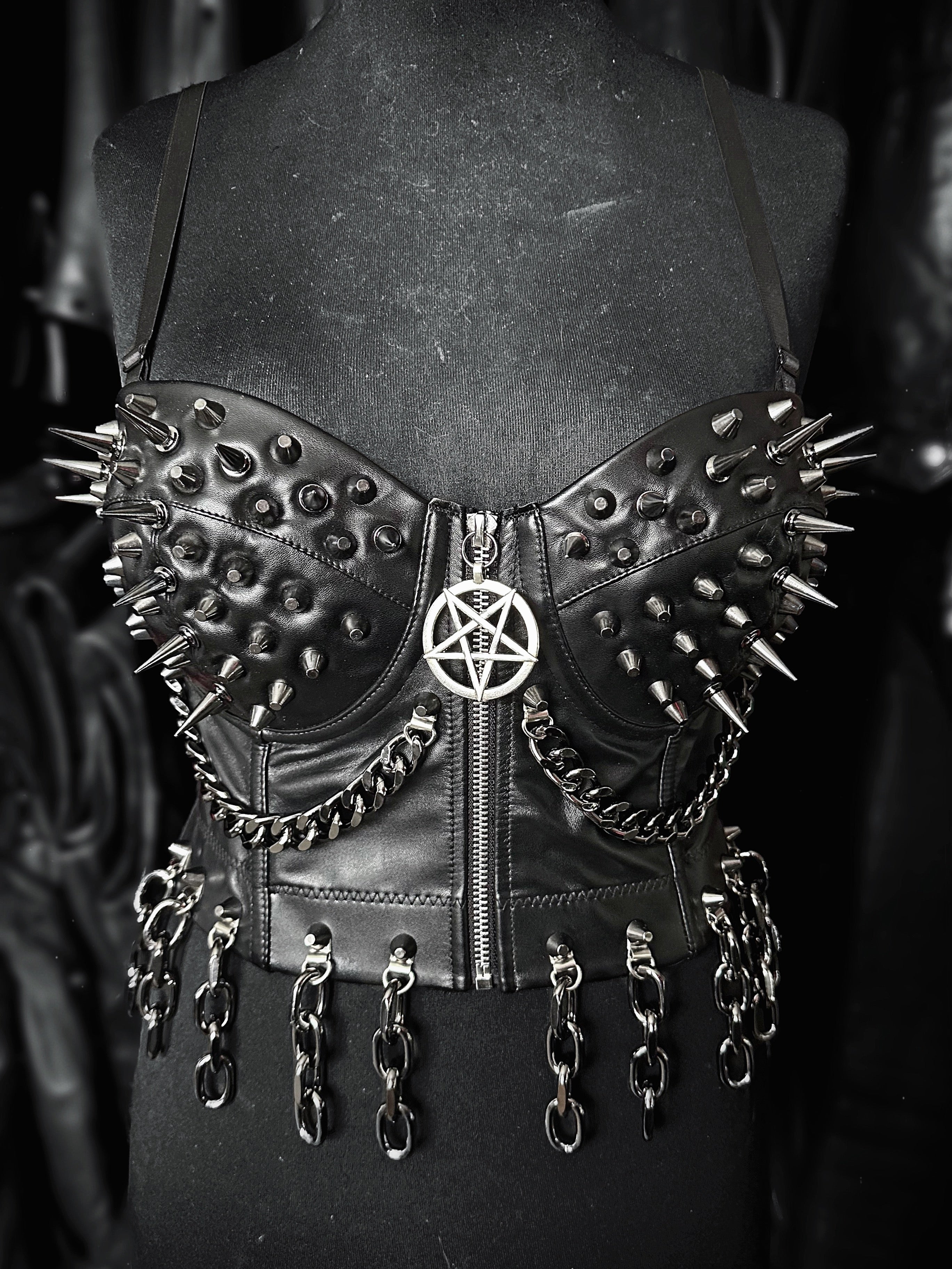 PENTAGRAM SPIKED BUSTIER – Saints of the Undead Clothing