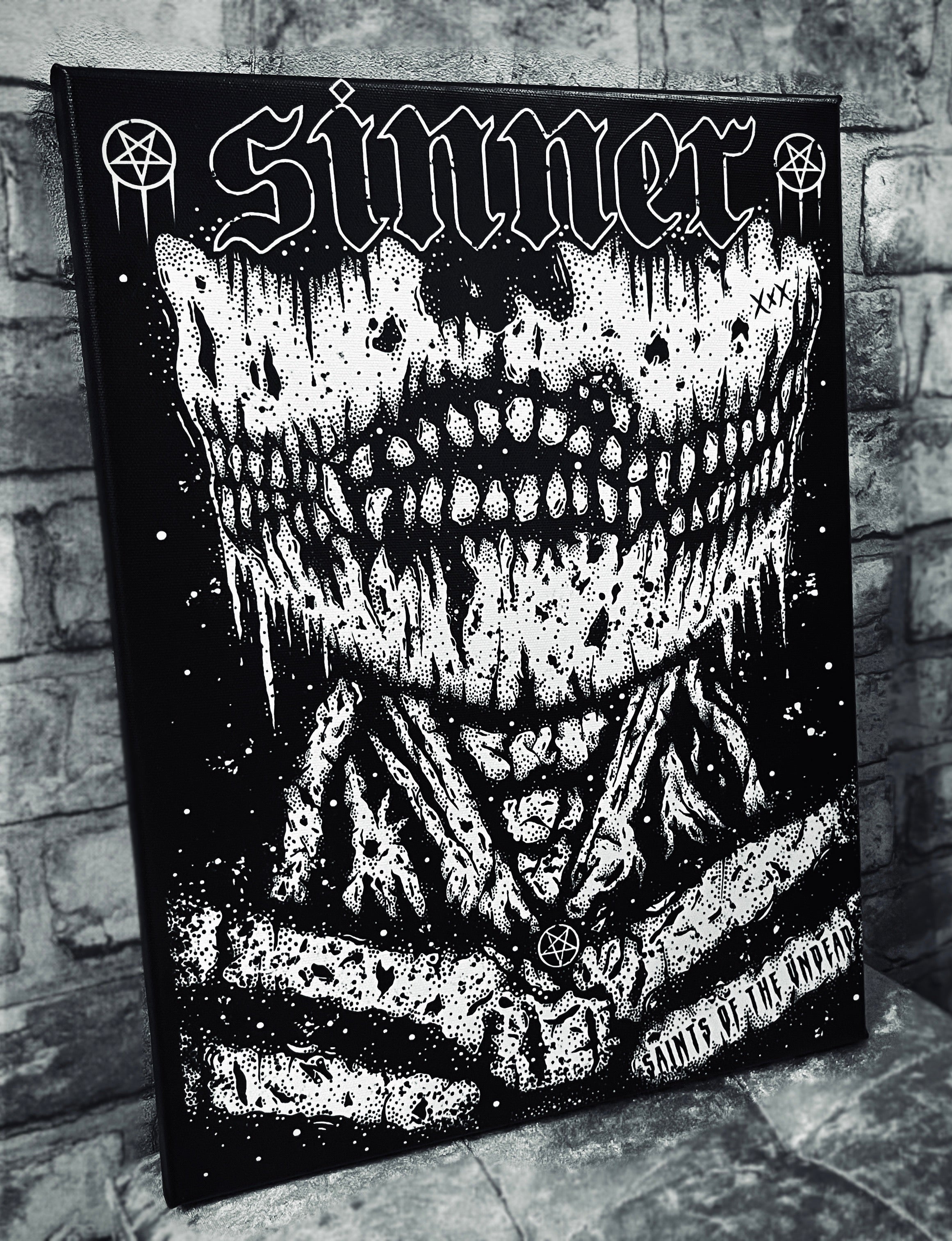 Sinner Canvas Wall Art – Saints of the Undead Clothing